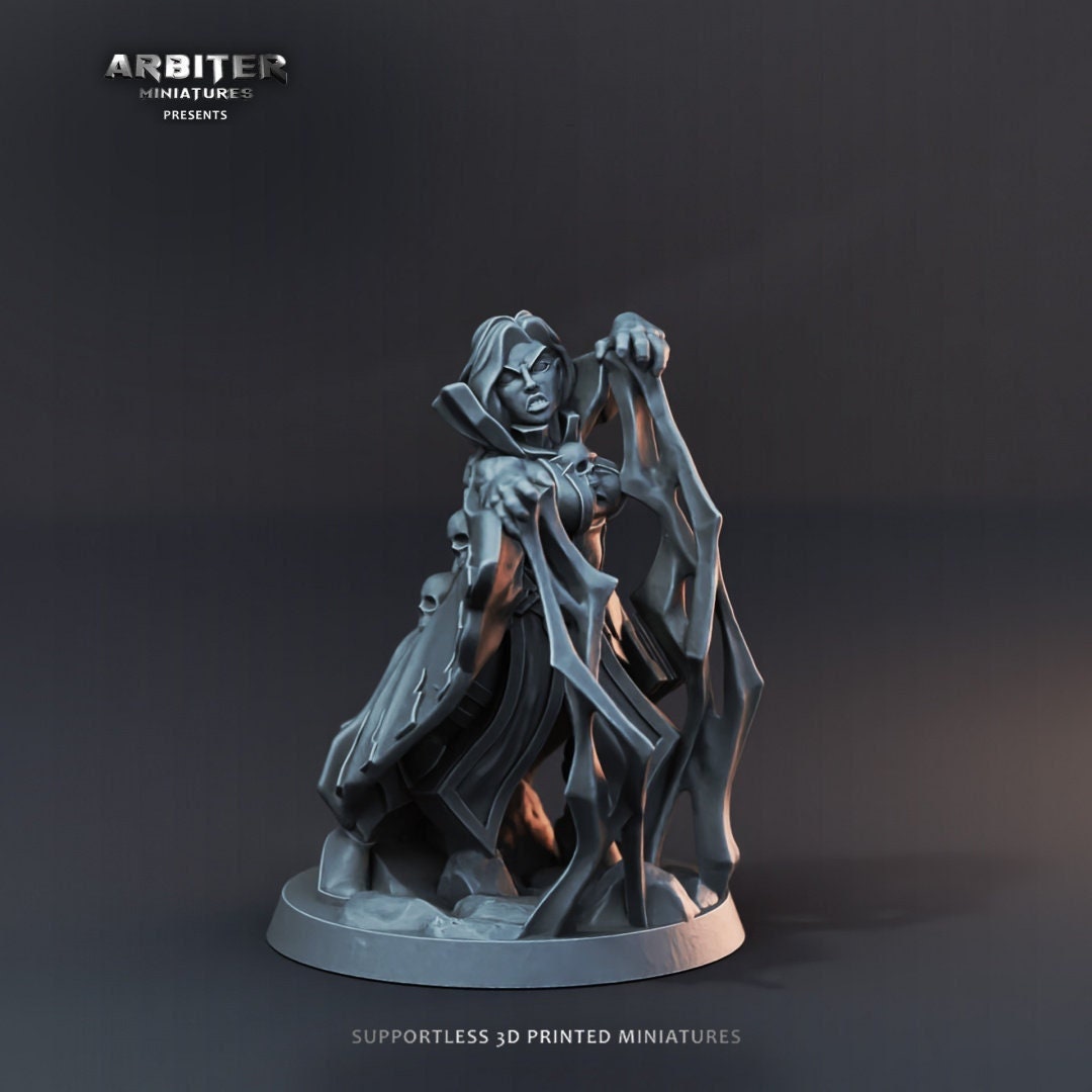Necromancer Female 2 Variants Heroes of the Realm Arbiter Miniatures 3D ...