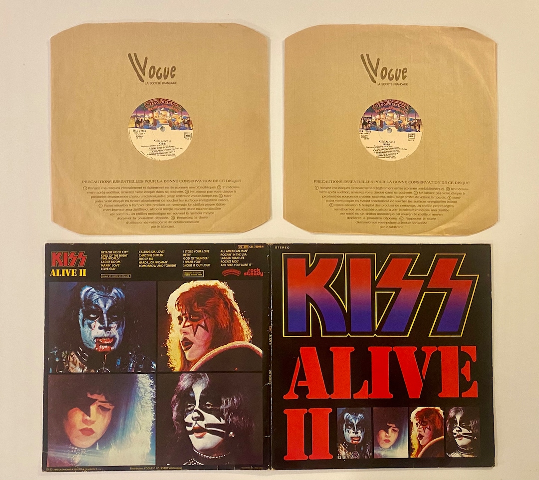 Kiss Alive 2 French Disques Vogue P.i.p. 1977 1st Press. CB 72005/6 ex ...