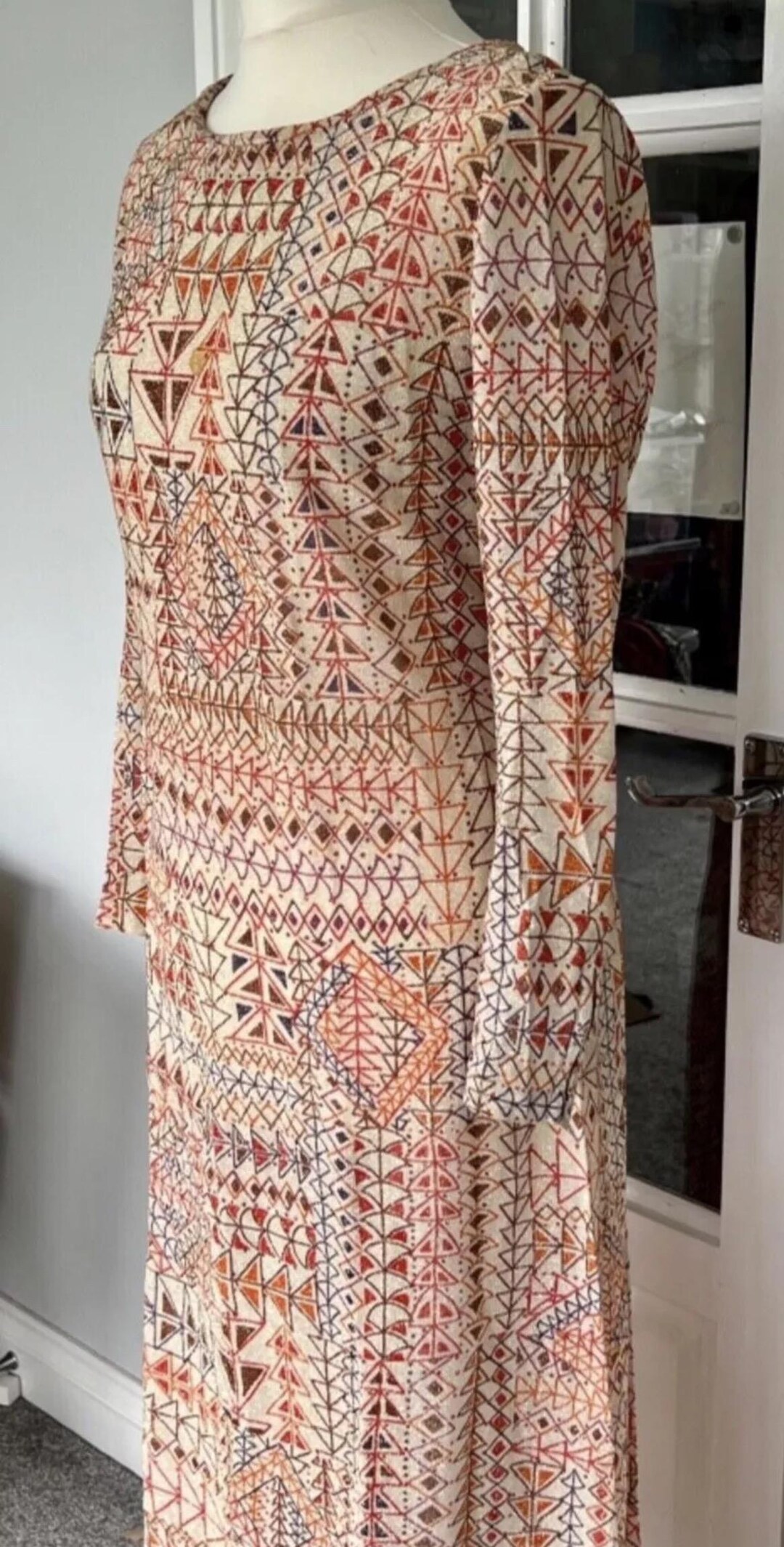 Vintage 70s Polly Peck Midi Length Lurex Sparkly Glamour Dress Gold ...