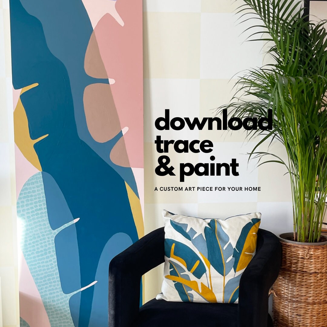 Downloadable Organic Tropical Mural Template: Large Scale Wall Art ...