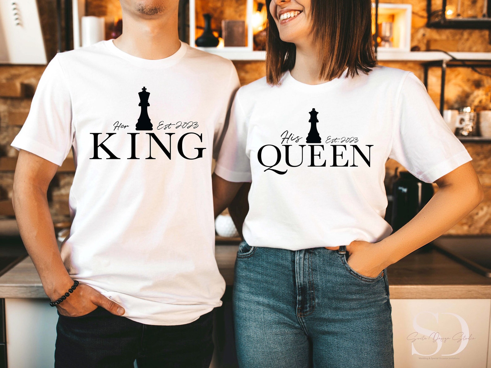 King and Queen Couple's Matching Tees - Etsy