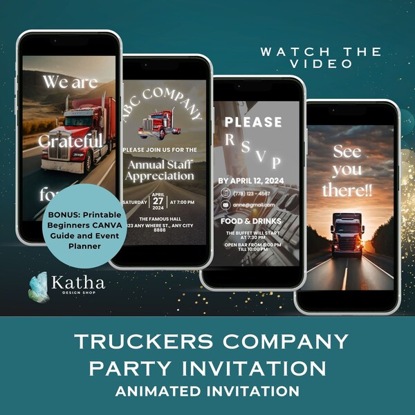 Truck Driver Party Invitation - Etsy