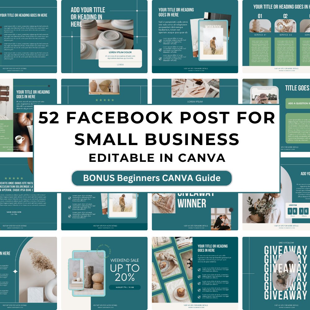 52 Canva-editable Small Business Facebook Post Template FB - Etsy