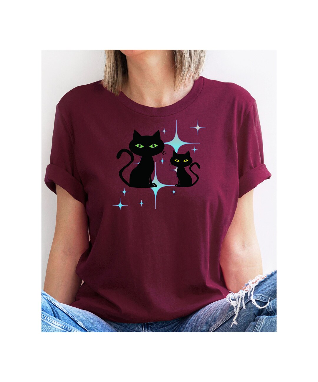Atomic Cat Shirt for Cat Lovers, Mid Century Designed Tee, Modern Art T ...