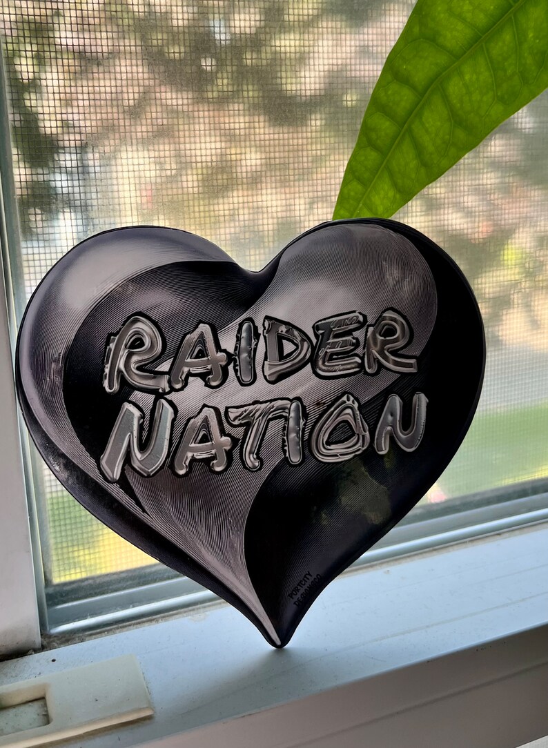 Las Vegas Raiders Sticker Custom Raider Nation Football Fan Heart Vinyl ...