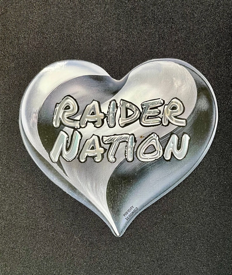 Las Vegas Raiders Sticker Custom Raider Nation Football Fan Heart Vinyl ...
