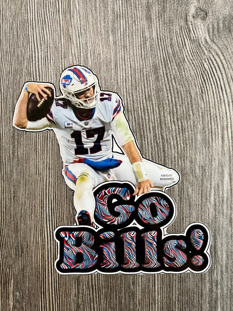 Buffalo Bills Sticker Custom Vinyl Water-resistant Josh Allen Hurdling ...