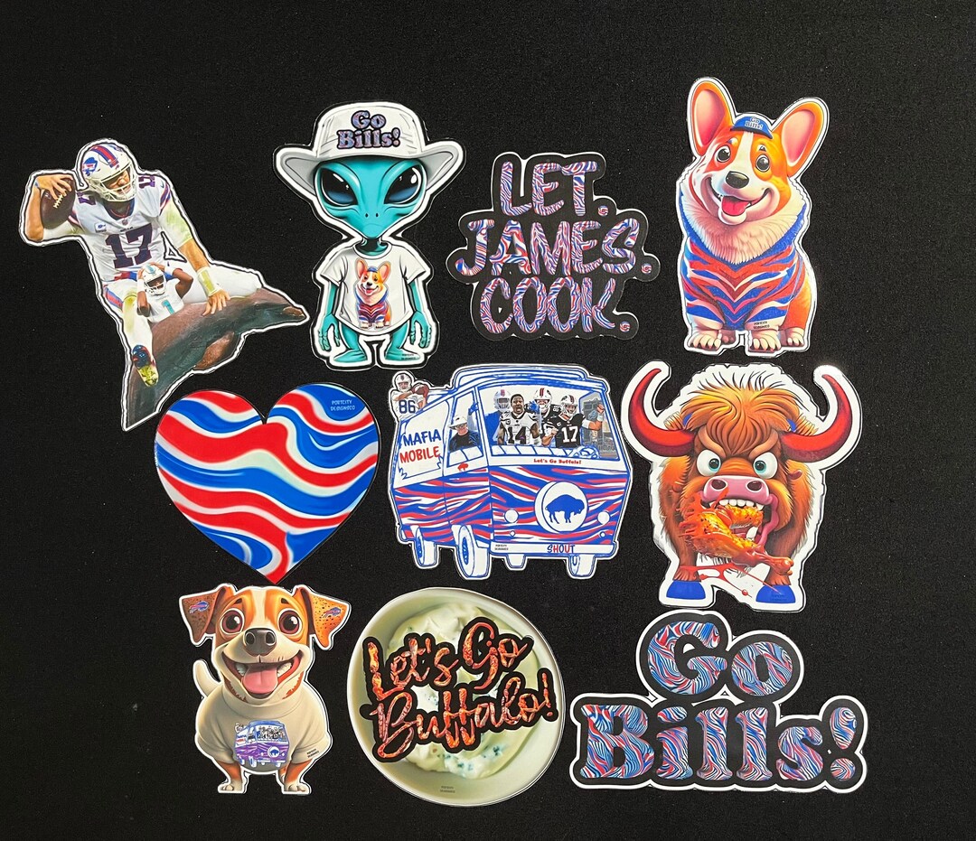 Buffalo Bills Sticker Lot 10x Custom Vinyl Water-resistant Buffalo ...