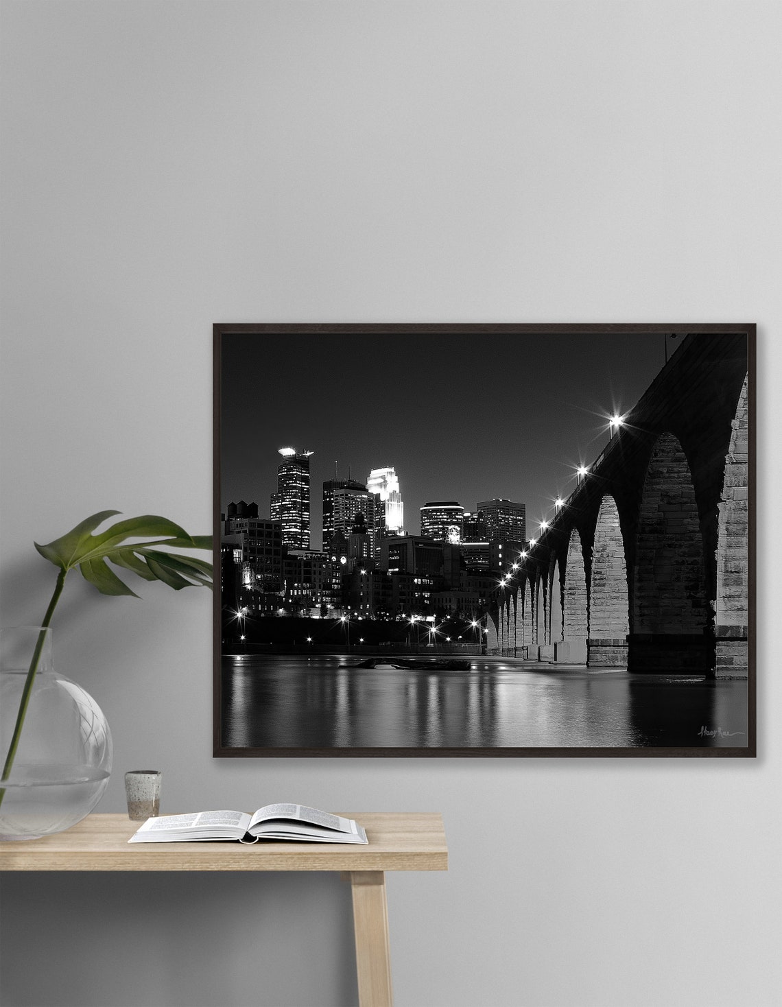 Stone Arch Bridge Photo Wall Art, Photography Print, Home Décor, Black ...