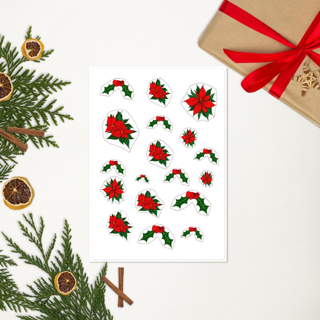 Red Christmas Sticker Sheet - Etsy