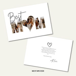 Editable Mothers Day Card Template | Canva Template | Best Mom Photo ...