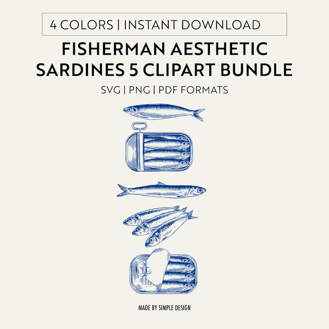 Fisherman Aesthetic | Sardines PNG | Sardines PDF | Sardines SVG ...