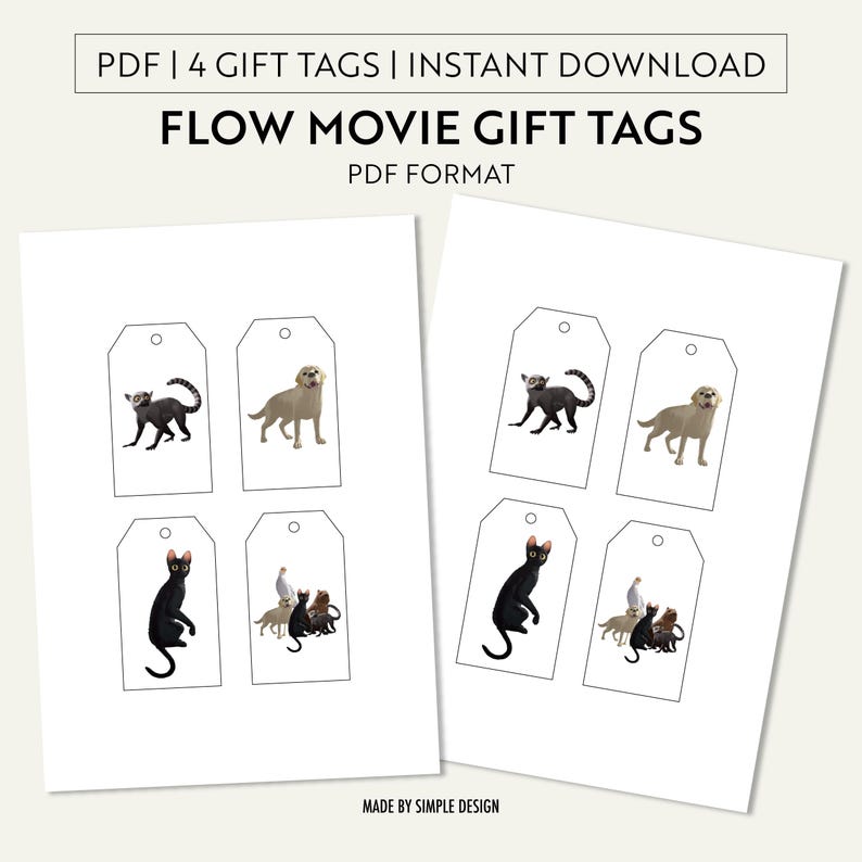Flow Movie Gift Tags | Flow Movie | Flow Movie Tags | Instant Download ...