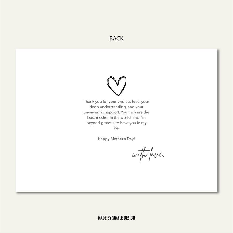Editable Mothers Day Card Template | Canva Template | Best Mom Photo ...