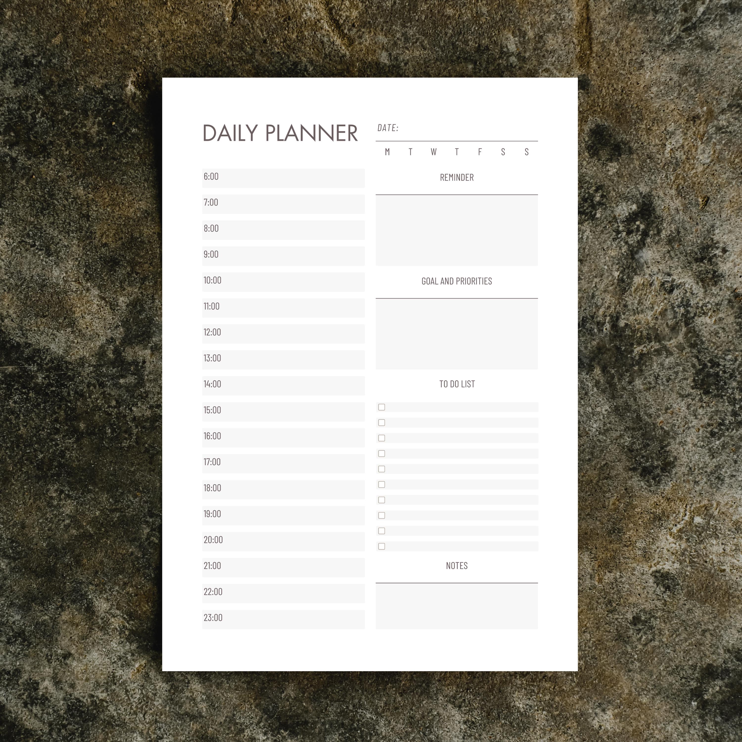 Printable Daily Planner Template PDF| Simple, Minimalist Planner ...