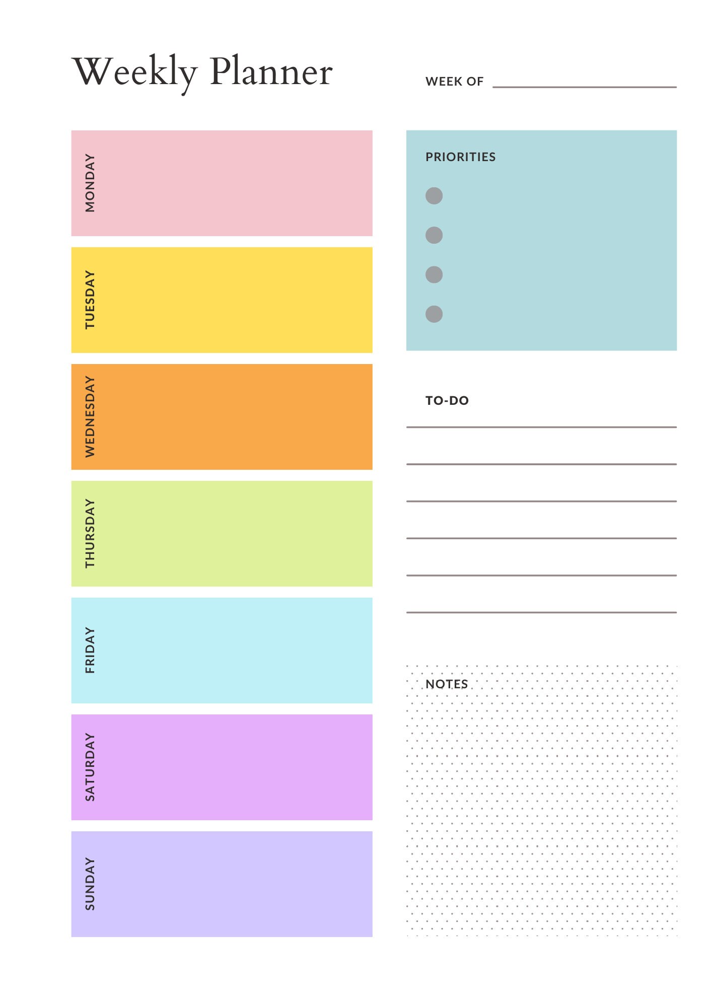 Printable Weekly Planner - Etsy