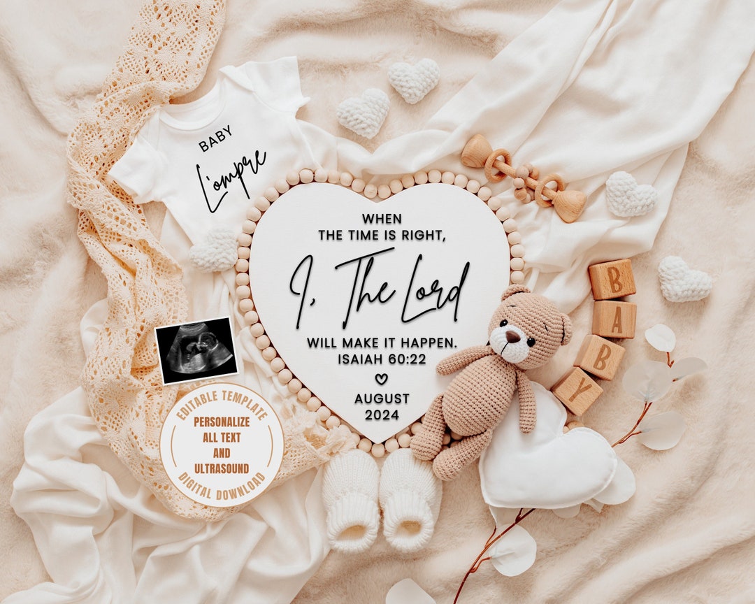 Religious Baby Announcement Digital, Christian Pregnancy Announcement ...