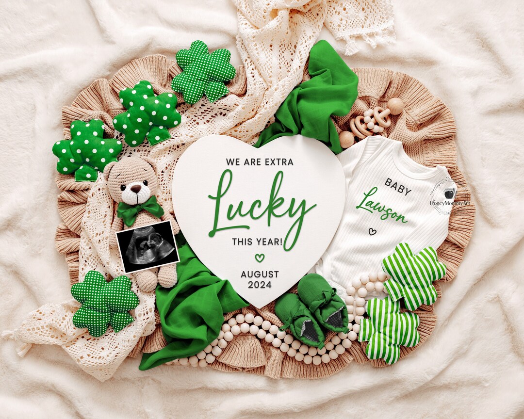 St. Patrick's Day Baby Announcement Digital, St. Pattys Day Pregnancy ...