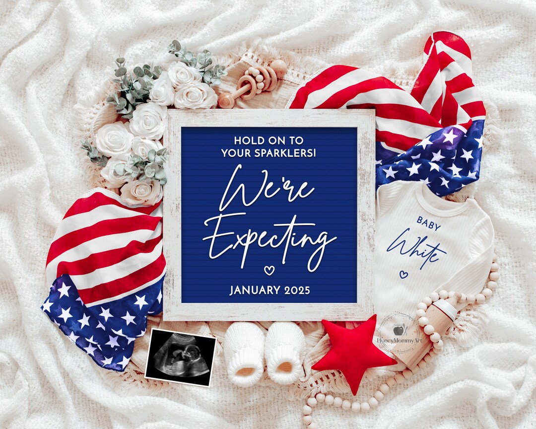 4th of July Baby Announcement: Patriotic Pregnancy Reveal (digital) - Etsy