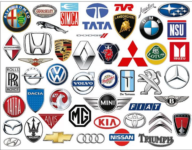 Set of 100 Car Brand Stickers – Automotive Logo Sticker Pack - Etsy ...