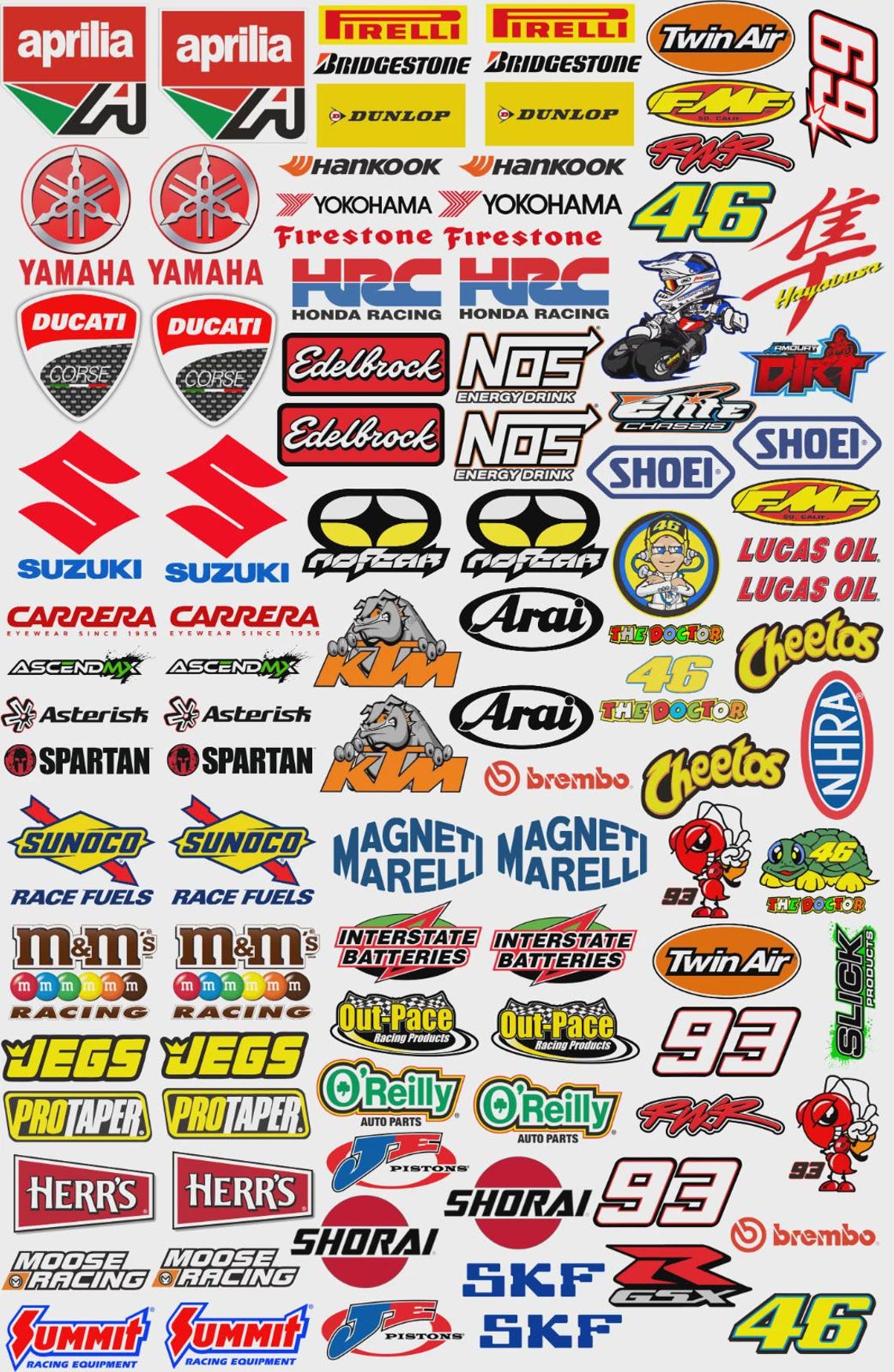 Racing GP Decals Stickers: Drag Race, Nascar, Moto, Hobbies - Etsy