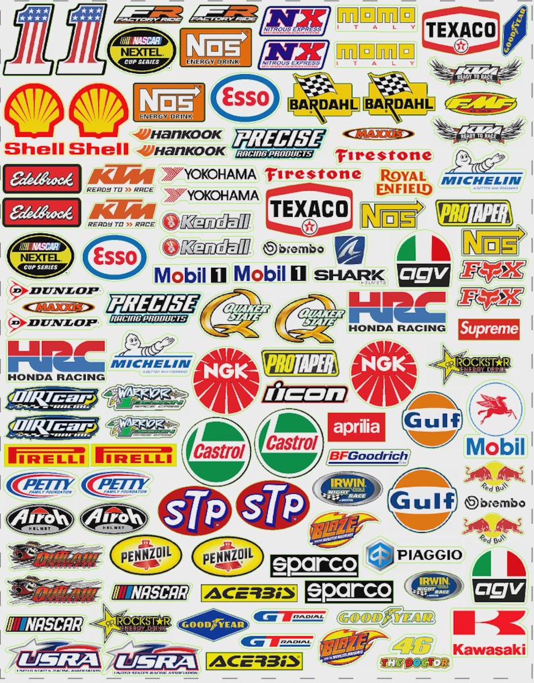 100 + Racing Decals, Stickers, Drag Race NASCAR High Quality Vinyl - Etsy