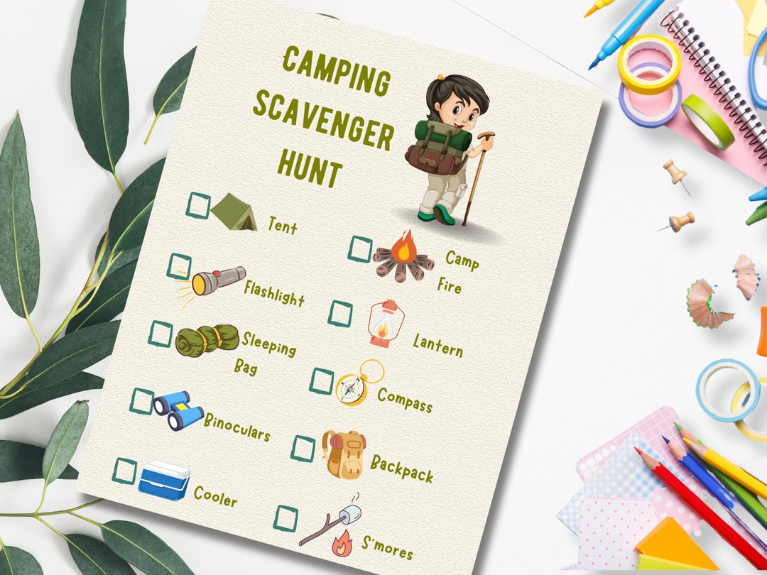 Camping Scavenger Hunt | Camping Nature Walk | Woodland Theme ...