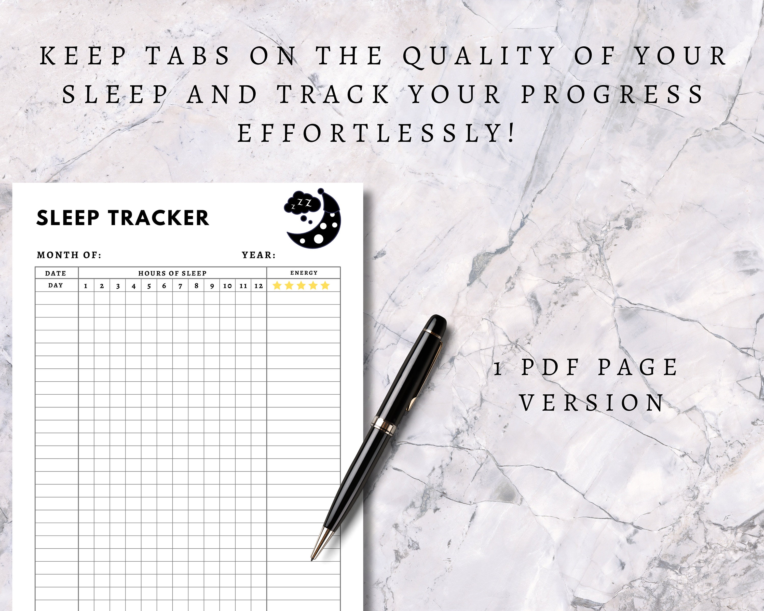 Sleep Tracker | Sleep Journal | Sleep Log | Sleep Chart | Sleep Planner ...
