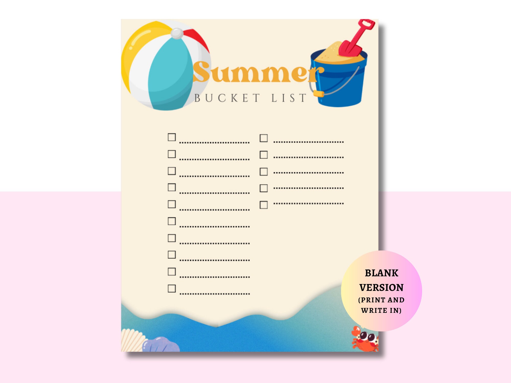 Kids Bucket List | Family Bucket List | Kids Activity Sheet | Summer ...