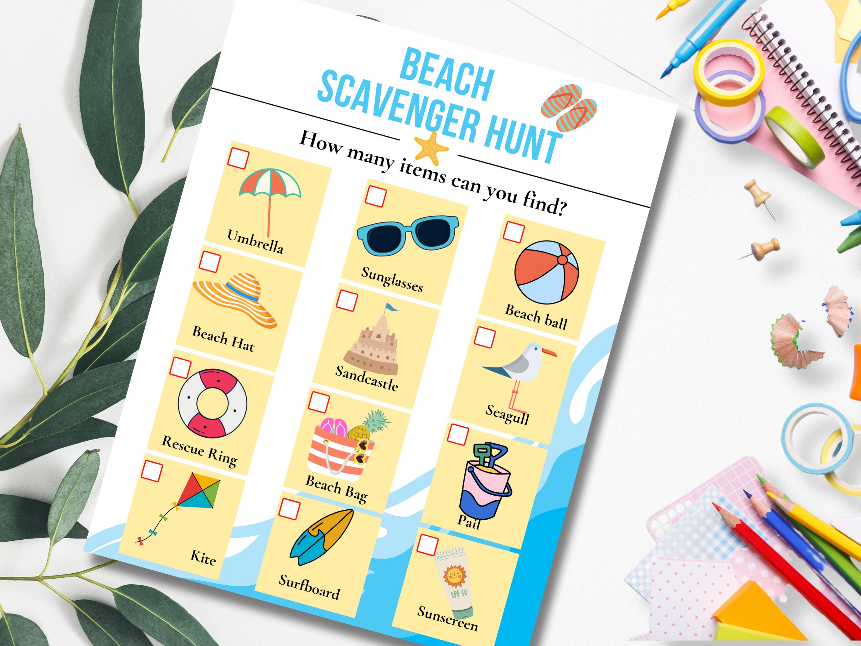 Beach Scavenger Hunt | Treasure Hunt | Beach Scavenger | Beach Activity ...