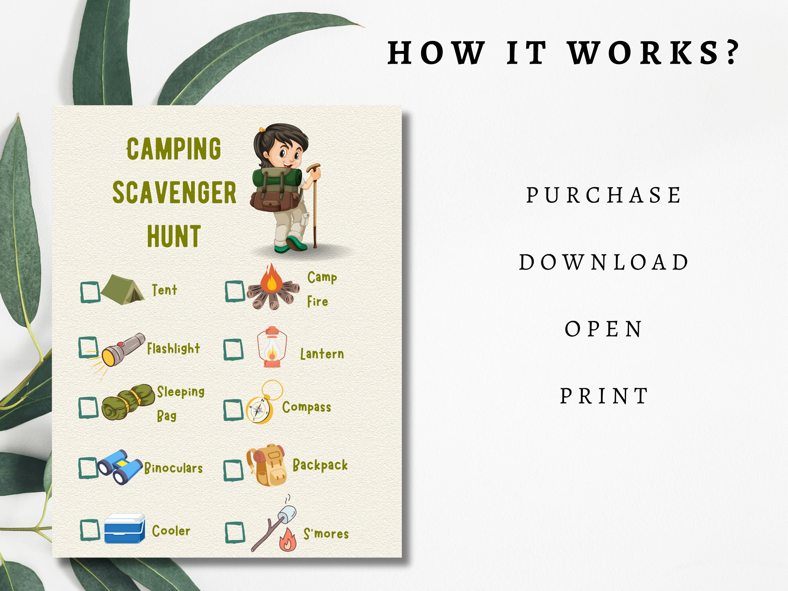 Camping Scavenger Hunt | Camping Nature Walk | Woodland Theme ...