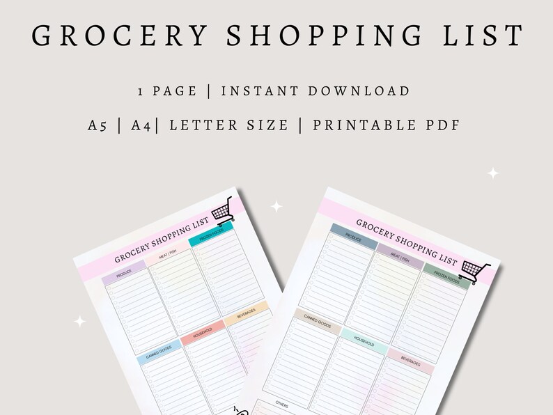 Grocery Shopping List | Grocery Shopping Template | Shopping List ...