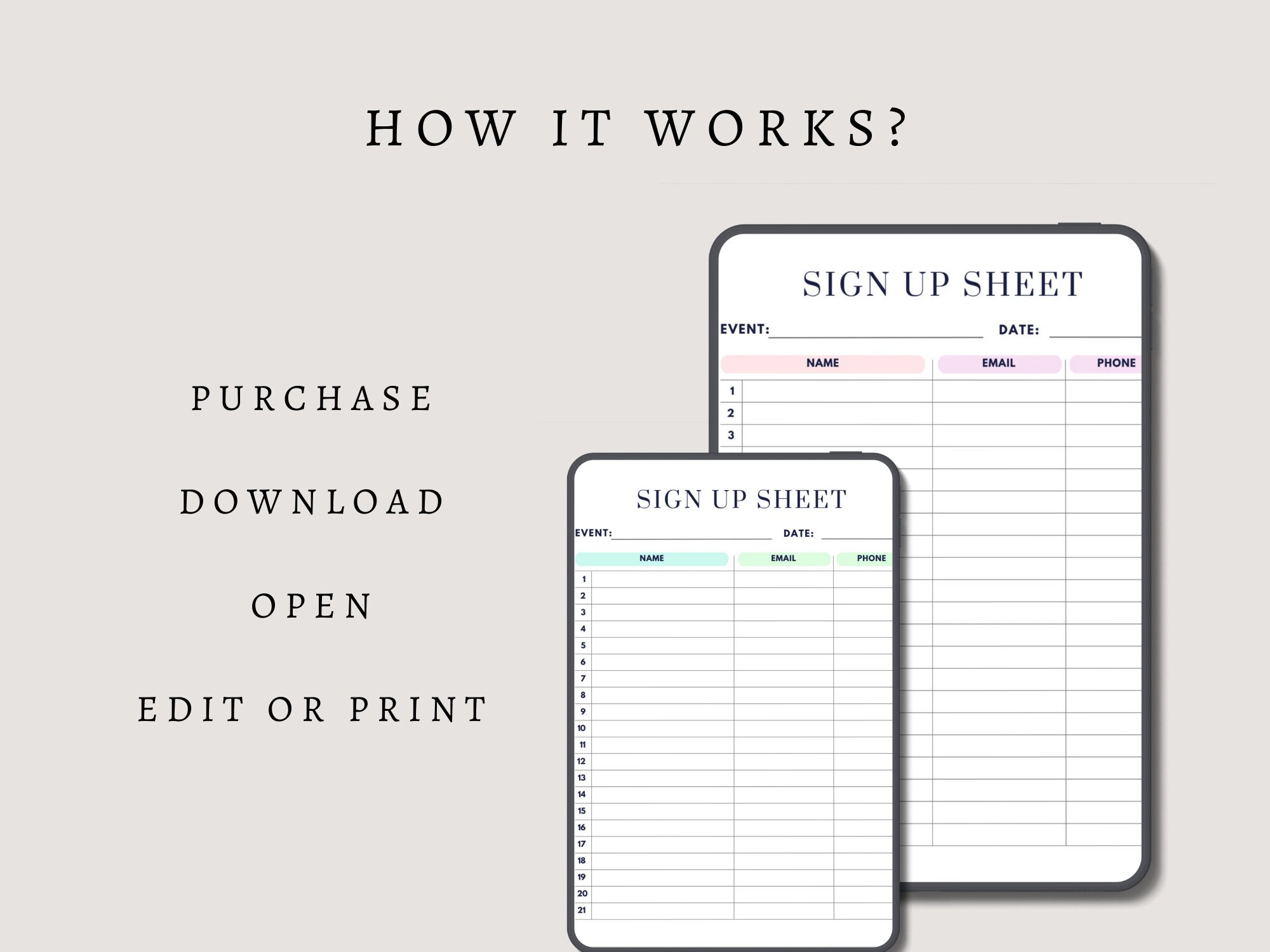 Sign up Sheet, Email Sign up Sheet, Sign up Sheet Template, Parent Sign ...