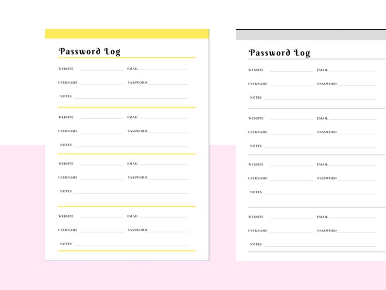 Printable Password Tracker Password Log Instant Download Address Log ...