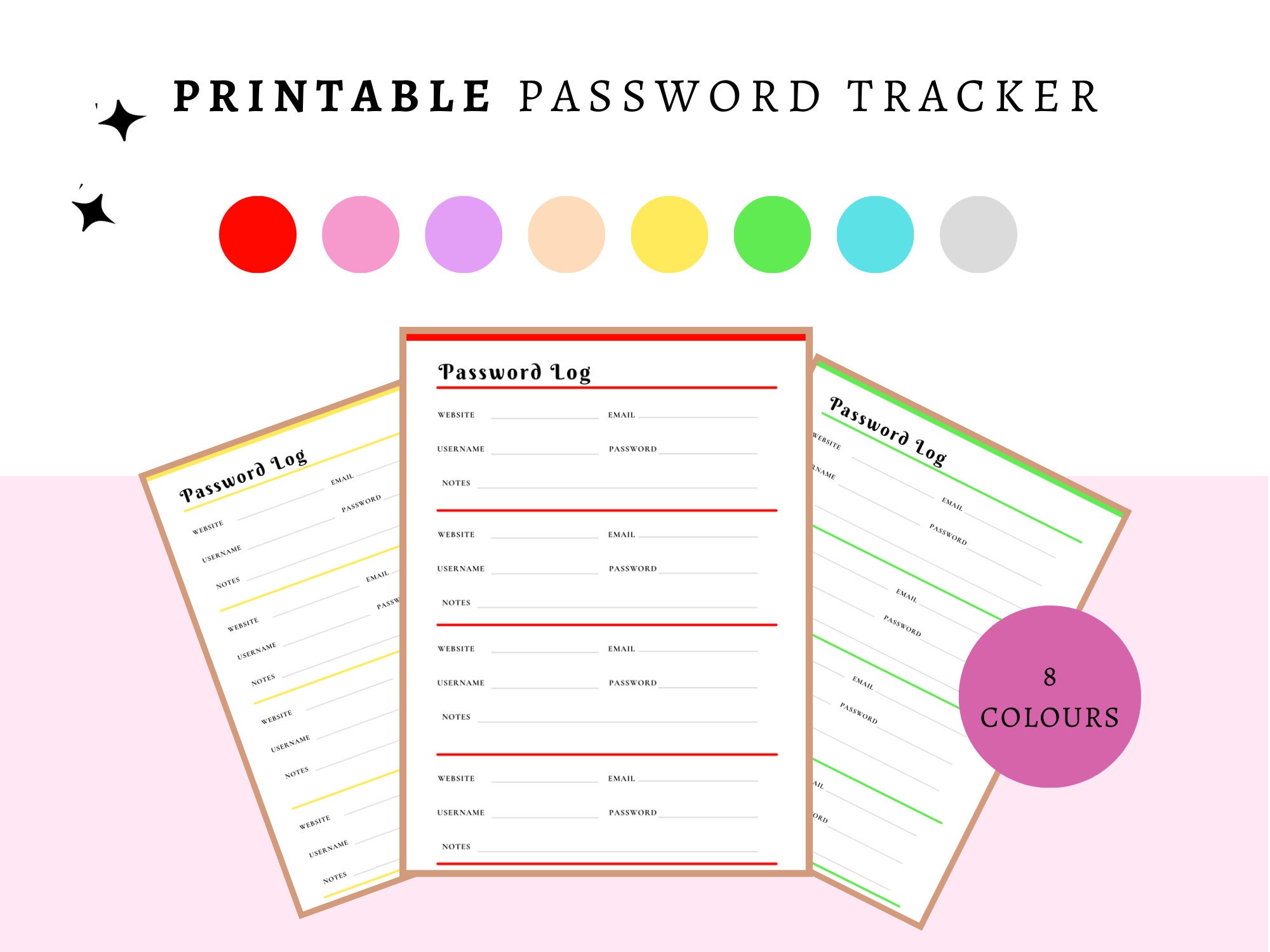 Printable Password Tracker Password Log Instant Download Address Log ...