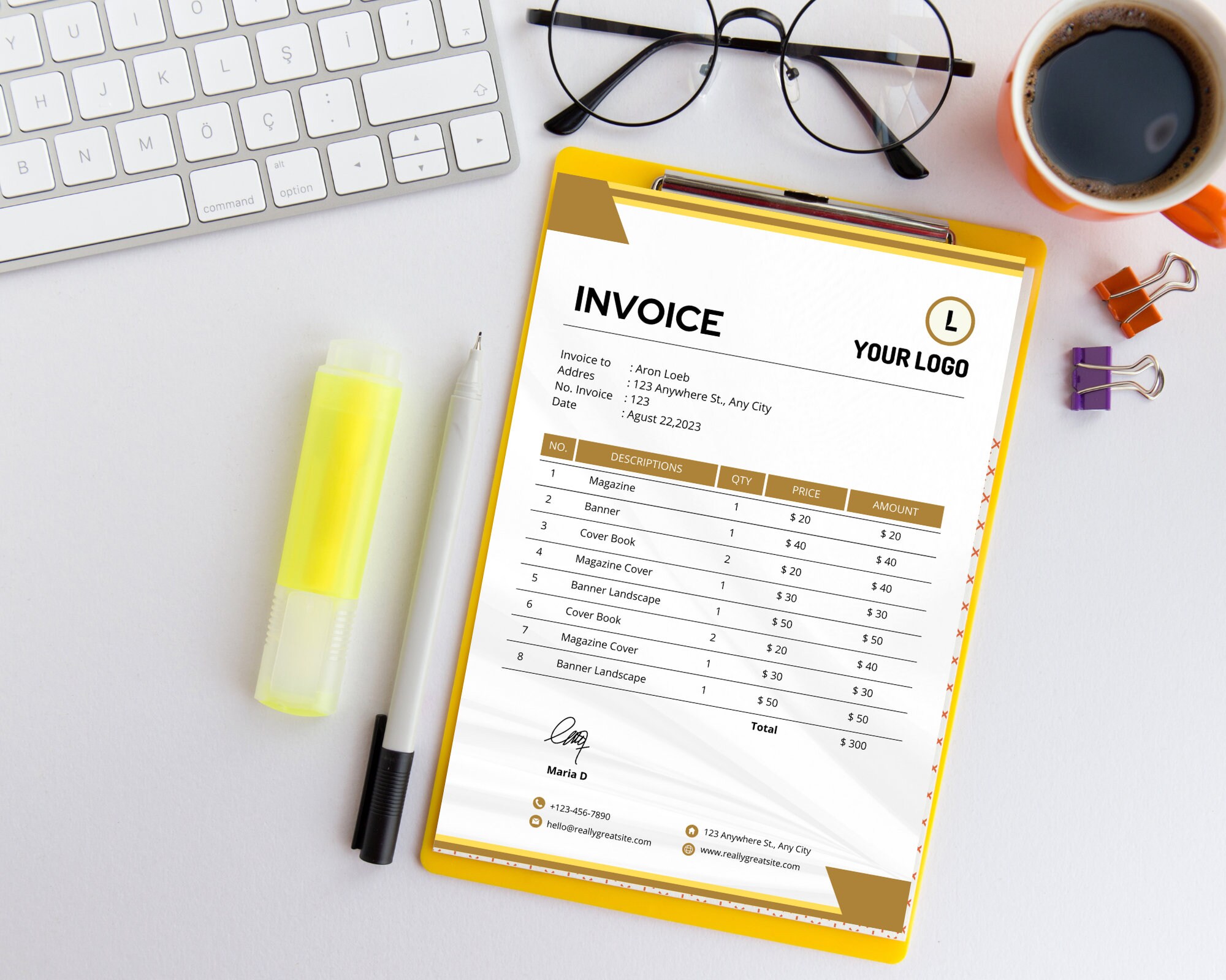 Business Invoice, Printable Invoice, Editable Invoice, Invoice Template ...
