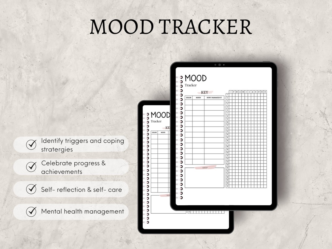 Mood Tracker | Mood Journal | Therapy Journal | Daily Mood Tracker ...