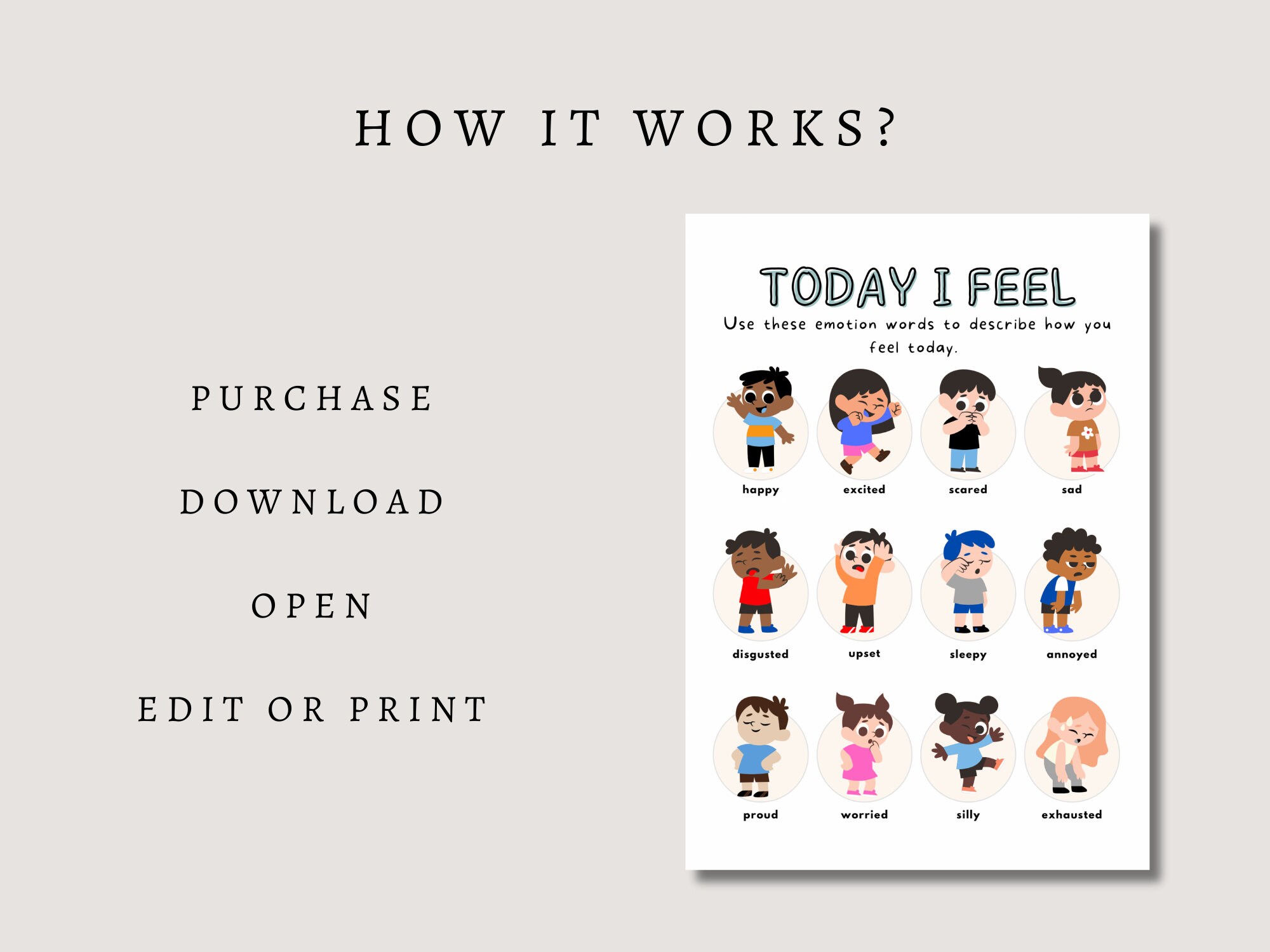 Feelings Poster | Emotions | Emotions Poster | Classroom Decor | Calm ...