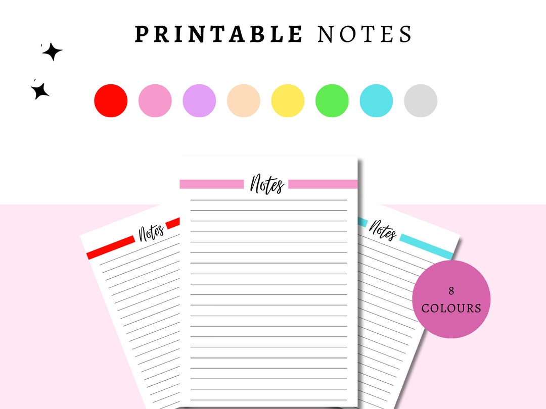 Note Taking | Notebook Paper | Writing Paper | Printable Insert ...