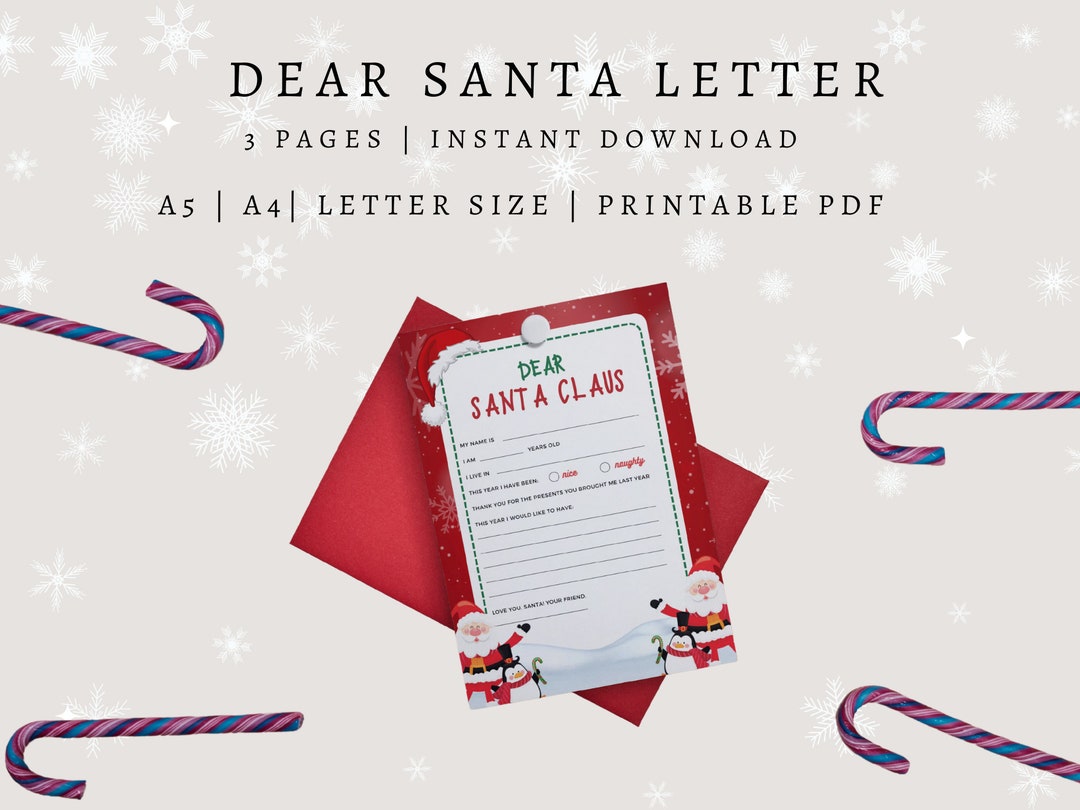 Dear Santa Letter, Dear Santa Letter Template, Dear Santa Letter ...
