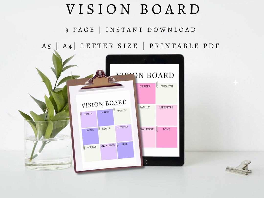Digital Vision Board | Vision Board Kit | Law of Attraction | Dream ...