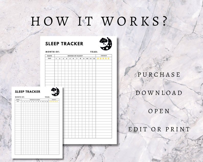 Sleep Tracker | Sleep Journal | Sleep Log | Sleep Chart | Sleep Planner ...