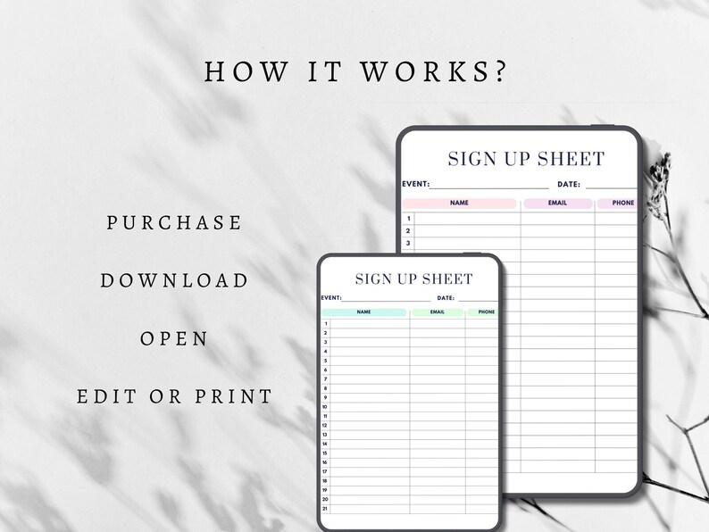 Fillable Sign up Sheet Edit Sign up Sheet Sign up Sheet Printable ...