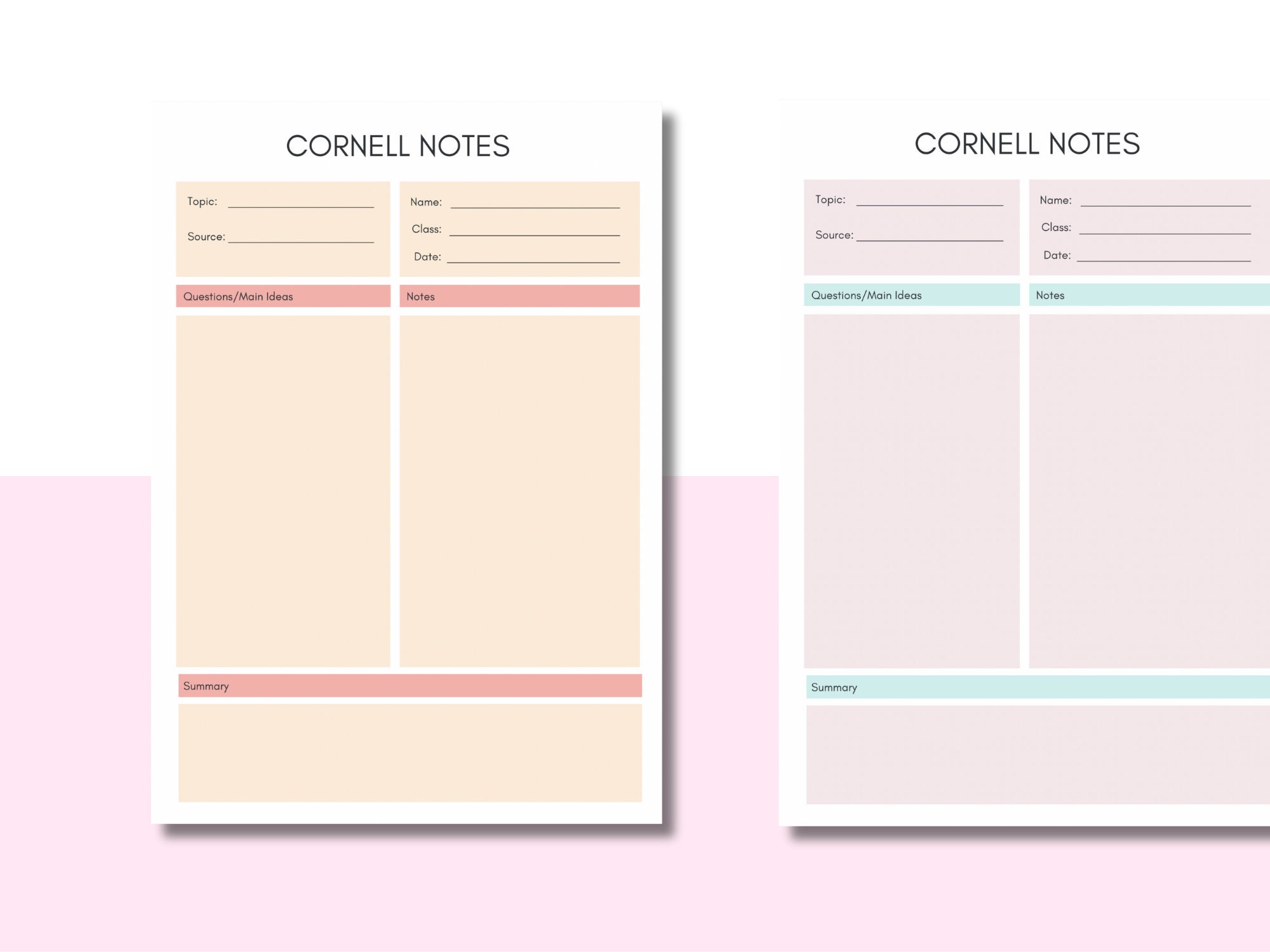 Cornell Notes | Cornell Notebook | Cornell Template | Meeting Notes ...