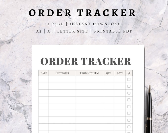 Small Business Planner Template, Order Form, Order Tracker Printable ...