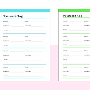 Printable Password Tracker | Password Log | Instant Download | Address ...