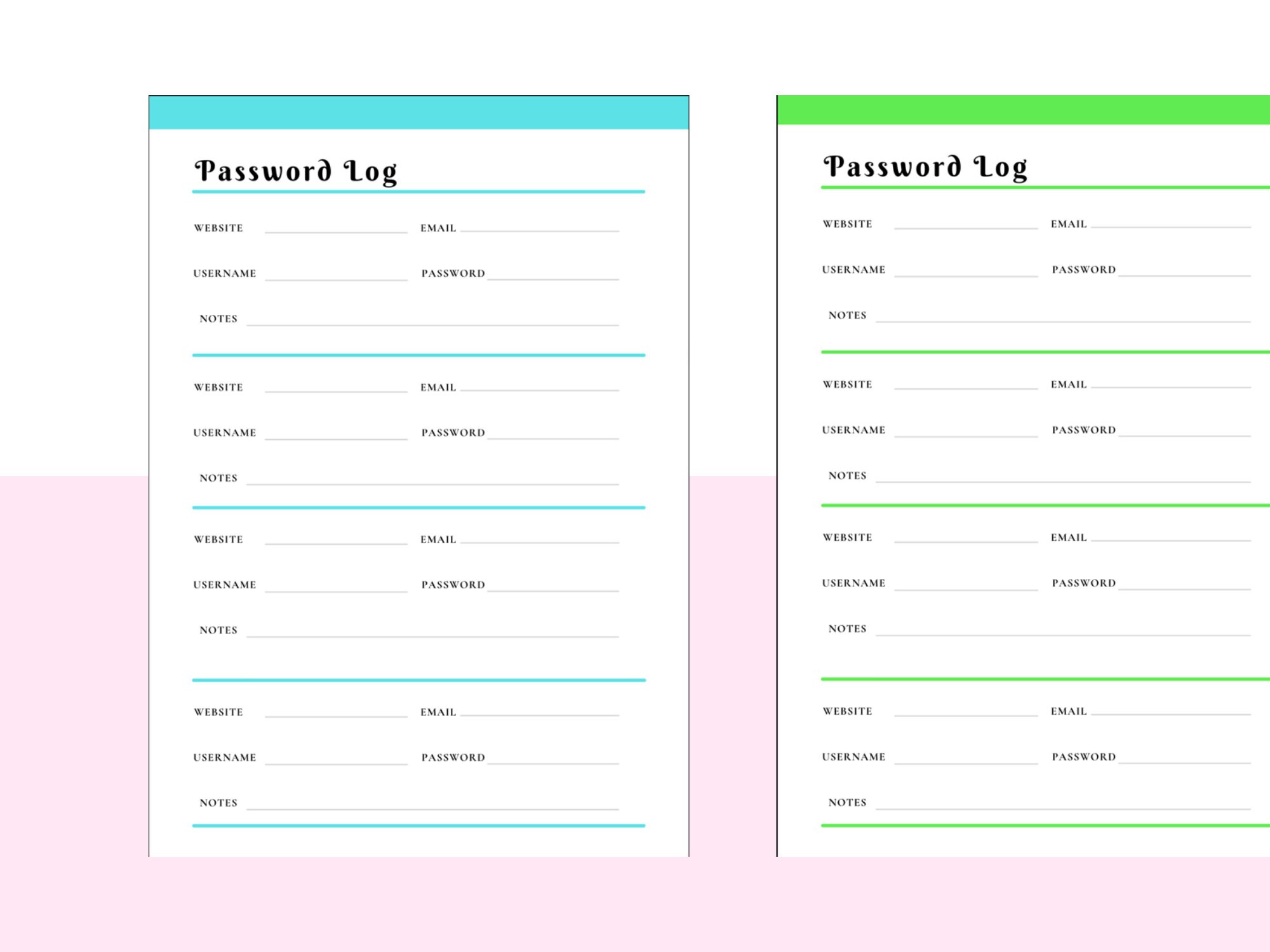 Printable Password Tracker Password Log Instant Download Address Log ...