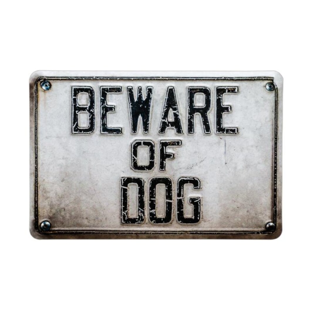 Beware of Dog Metal Embossed Sign 8"x12" - Etsy