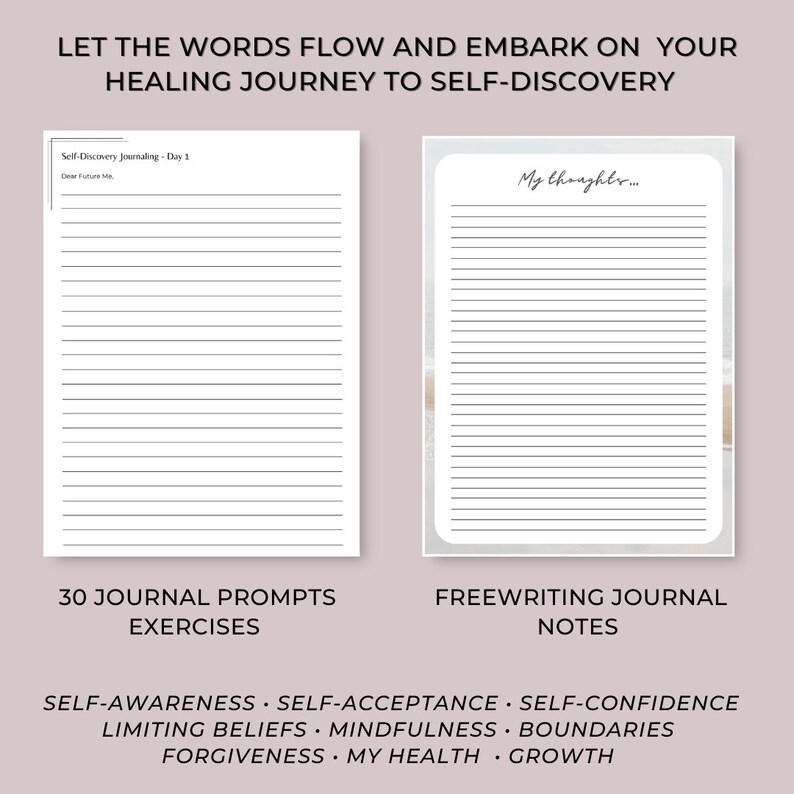 Digital Journal Printable Fillable Self-discovery Journal Prompts Daily ...