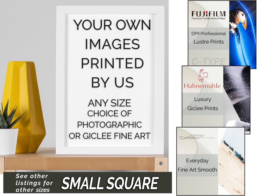 Square Photo or Giclee Printer. 20x20cm - 40x40cm Custom Photo Poster ...